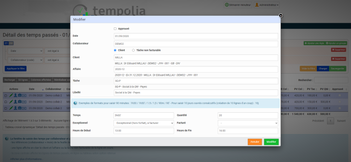 Logiciel Gestion des Temps pour Entreprise et Association